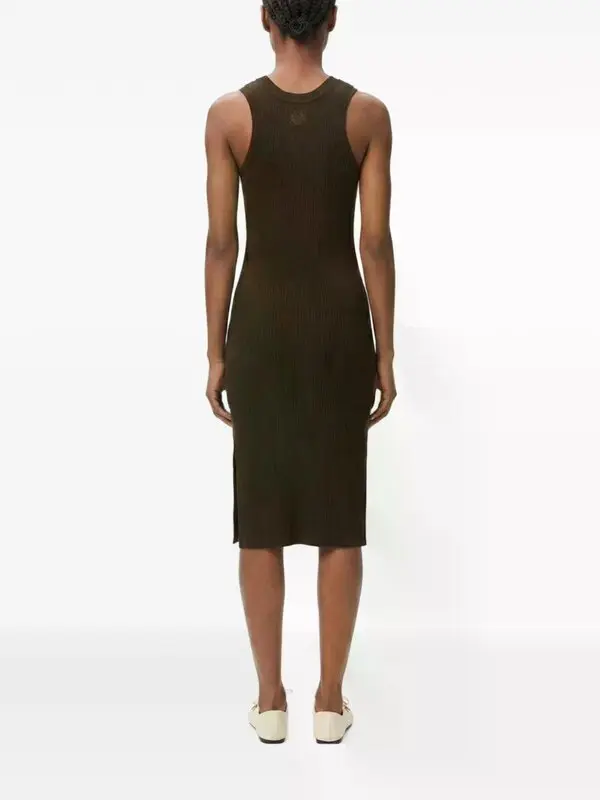 Loewe Ribbed Knit Buckle Midi Dress