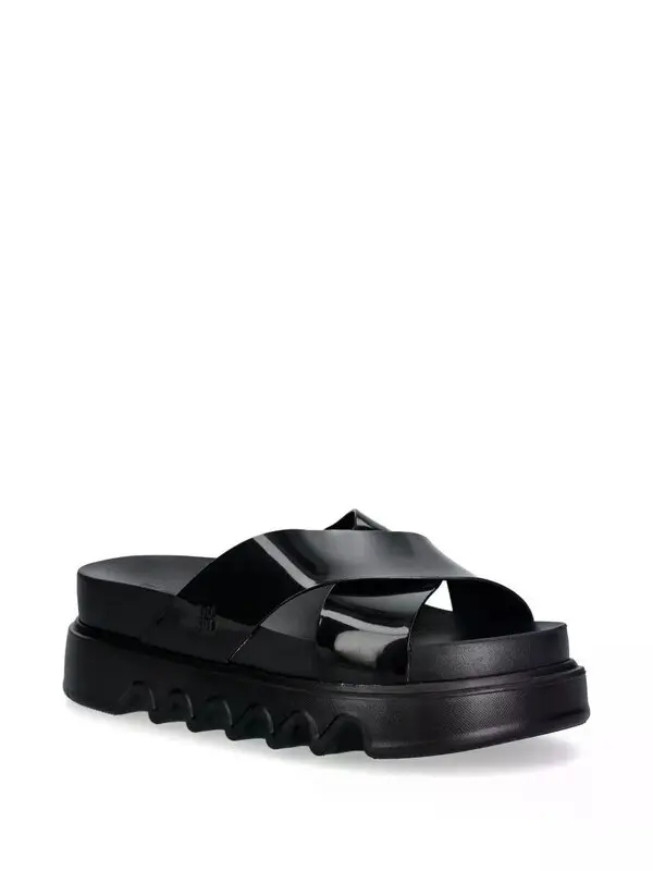 Melissa Cozy Cross Platform Slides - Black