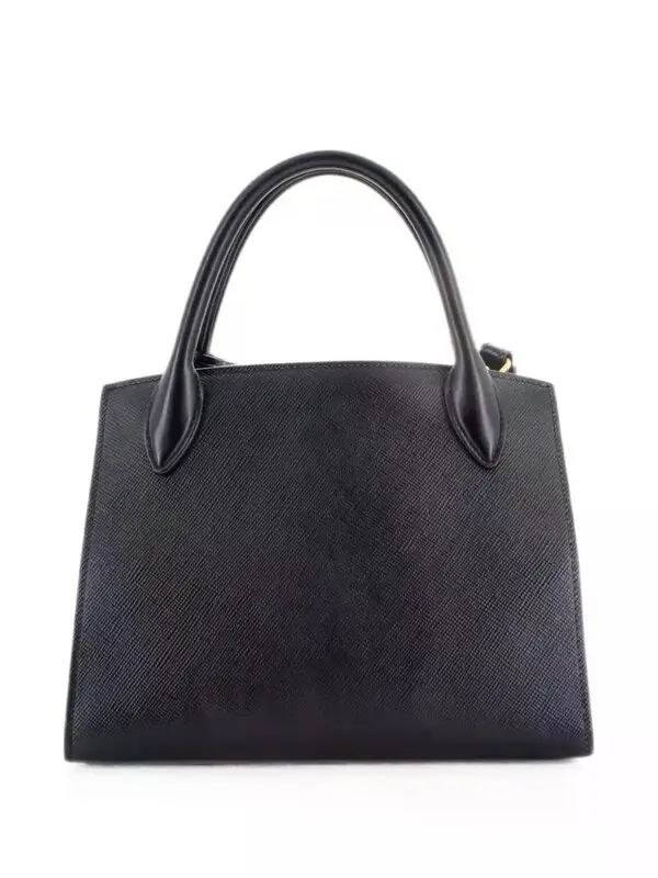Prada Monochrome Saffiano And City Calf Small Tote Bag - Black