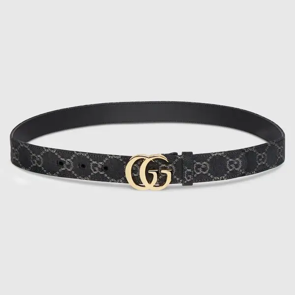 Gucci Gg Marmont Fabric Belt - Black