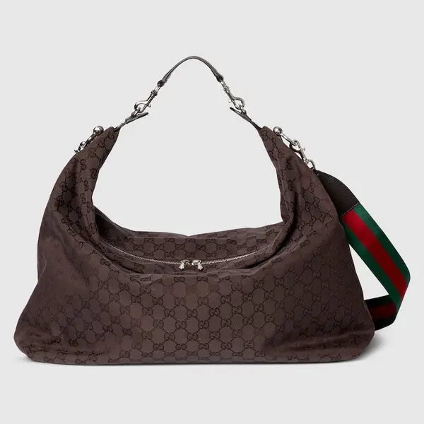 Gucci Brera Large Crossbody Bag Gg Canvas - Brown