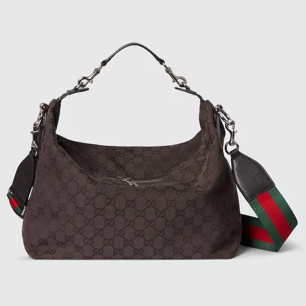 Gucci Brera Medium Crossbody Bag Gg Canvas - Brown