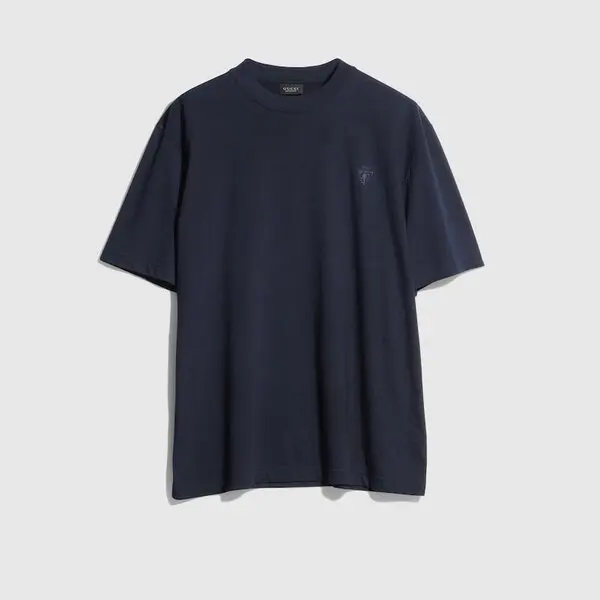 Gucci Cotton Silk Jersey T-shirt With Embroidery - Blue