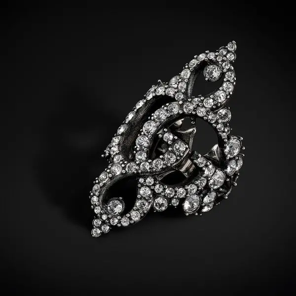 Gucci Gg Marmont Crystal Wide Ring - Silver-toned Metal