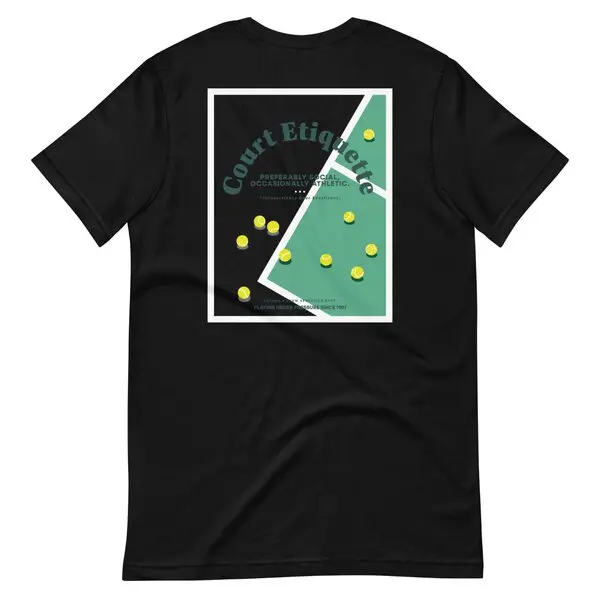 ANCHOR & CREW Court Etiquette Tennis Club League Organic Cotton T-shirt - Black