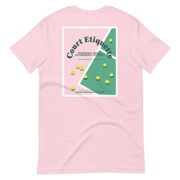 ANCHOR & CREW Cotton Court Etiquette Tennis Club League Organic Cotton T-shirt - Pink