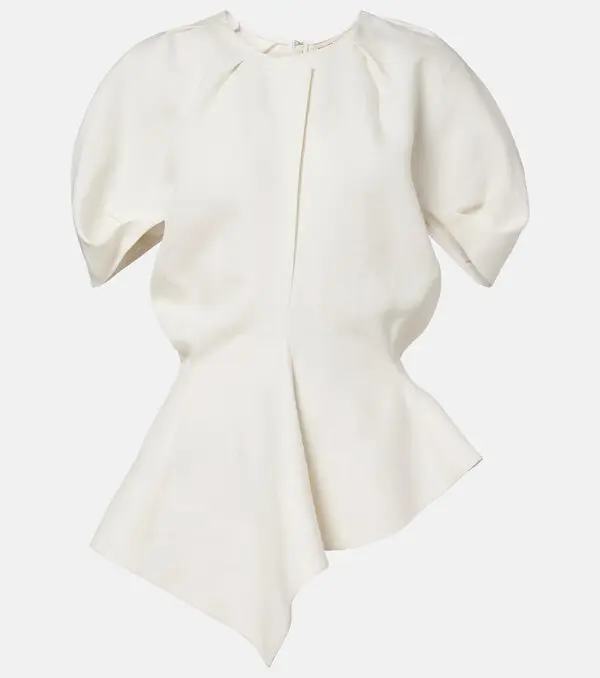 Khaite Rumi Peplum Top - White