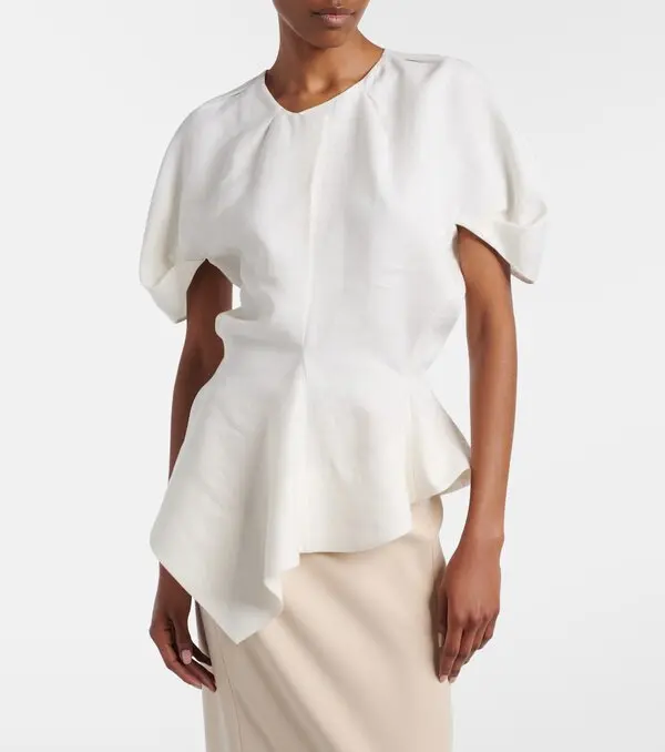 Khaite Rumi Peplum Top - White