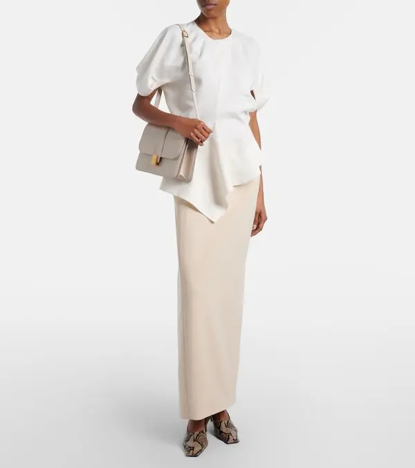 Khaite Rumi Peplum Top - White