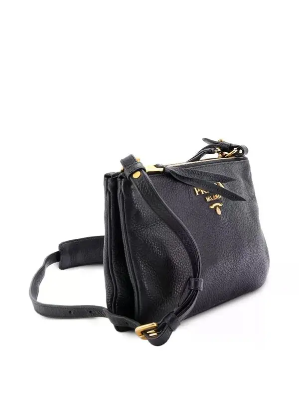 Prada Vitello Daino Double Zip Small Crossbody Bag
