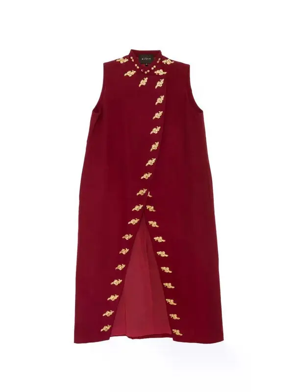 Biyan Embellished Gabardine Vest Coat