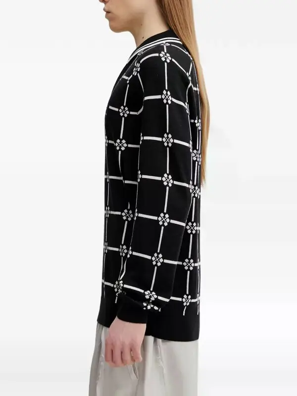 Fred Perry Geometric Pattern V-neck Sweater