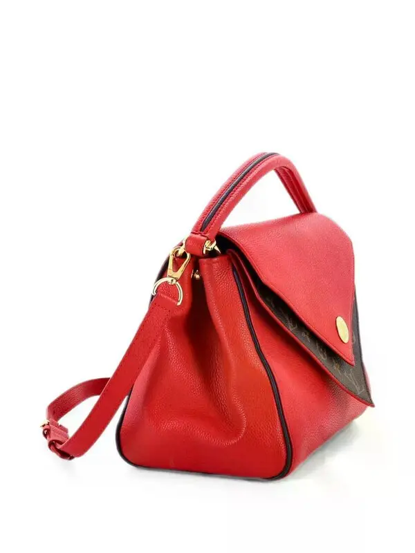 LOUIS VUITTON Double V Handbag In Calfskin With Monogram Canvas - Red