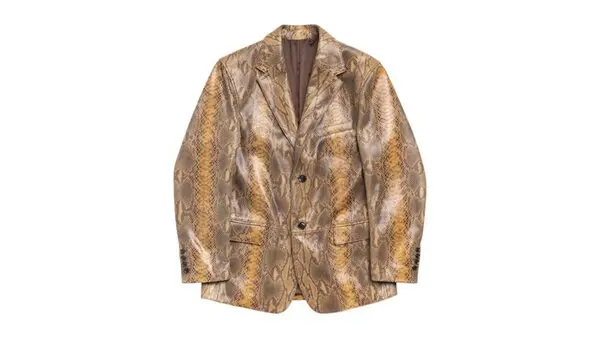 StÜssy Leather Blazer Jacket - Snake