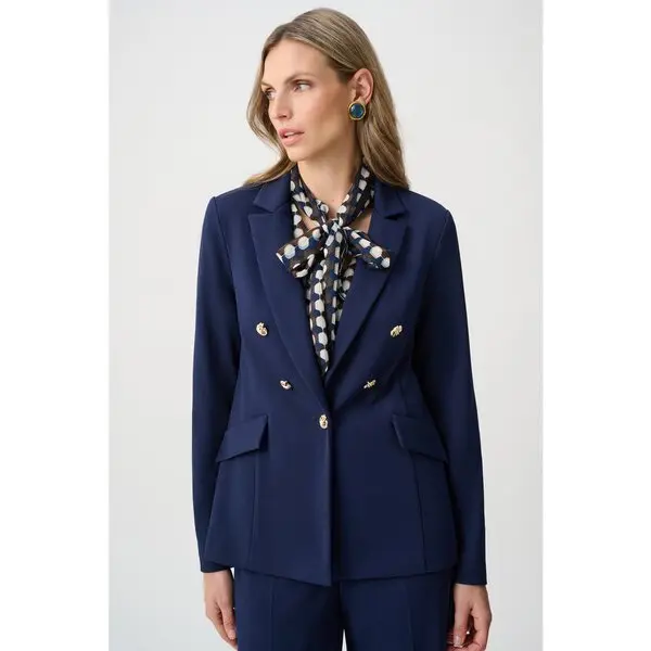 Joseph Ribkoff Scuba Crepe Fitted Blazer - Indigo