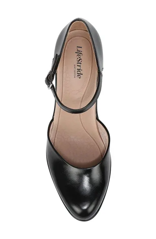 LIFESTRIDE Effortless Ankle Strap Platform Pump - Black