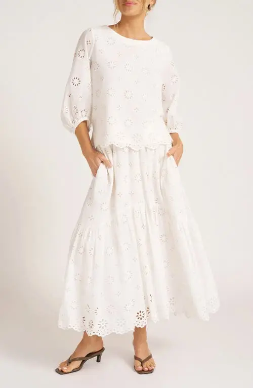 Matty M. Shayla Eyelet Lace Cotton Skirt