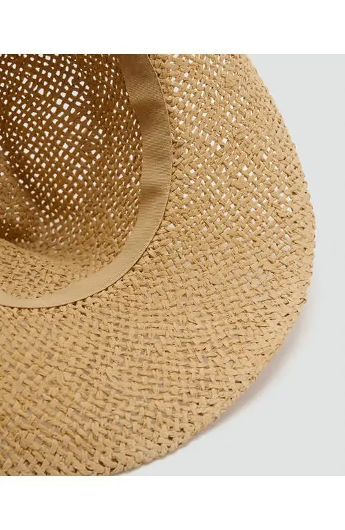 Mango Straw Hat With Shell Embellishments - Beige
