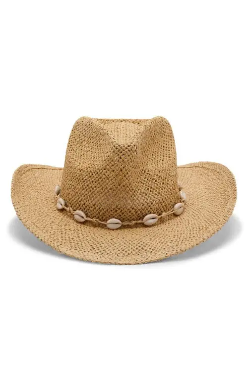 Mango Straw Hat With Shell Embellishments - Beige