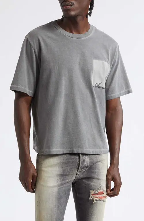 Amiri Faded Pocket Crop T-shirt - Black