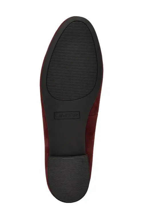 Calvin Klein Cyrie Bow Embellished Ballet Flat - Dark Red