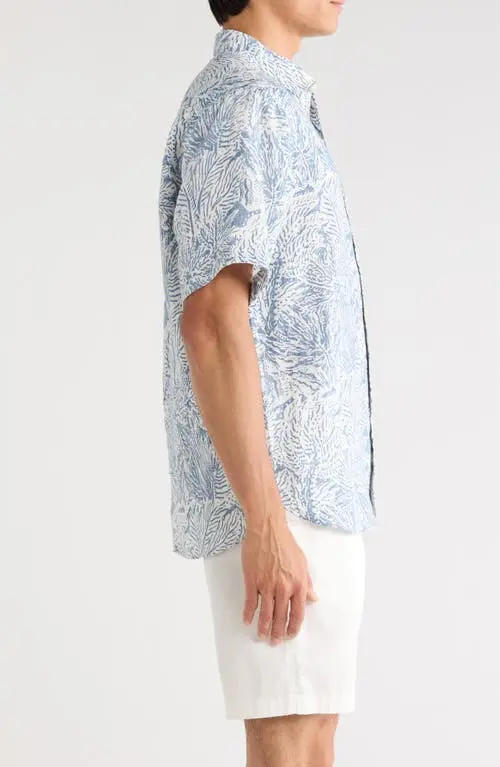 Tommy Bahama Antigo Vines Leaf Print Short Sleeve Linen Button-up Shirt