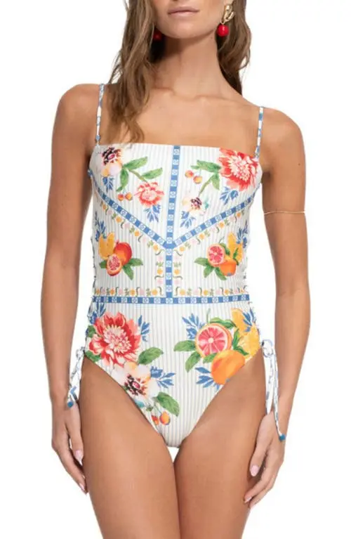 Agua Bendita Posh Basket Lace-up Side One-piece Swimsuit - Multicolor