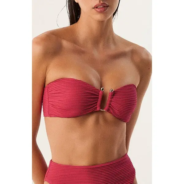 VIX PAULA HERMANNY Jill Bandeau Bikini Top - Red