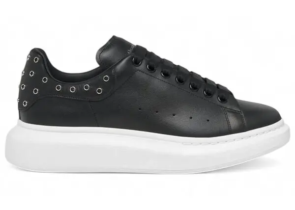 Alexander McQueen Oversized Silver Eyelet - Black