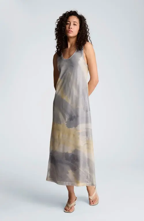 KENNETH COLE Print Sequin Sleeveless Maxi Dress