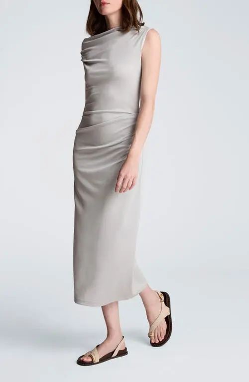 KENNETH COLE One-shoulder Ruched Maxi Dress - Stone Grey