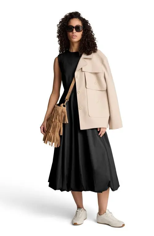 KENNETH COLE Sleeveless Bubble Hem Midi Dress
