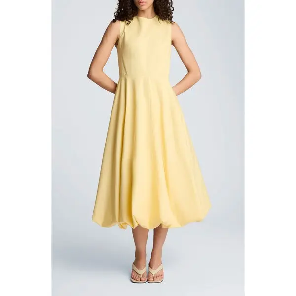 KENNETH COLE Sleeveless Bubble Hem Midi Dress