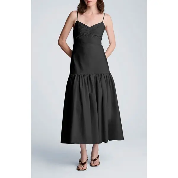 KENNETH COLE Sleeveless Sweetheart Neck Maxi Dress - Black