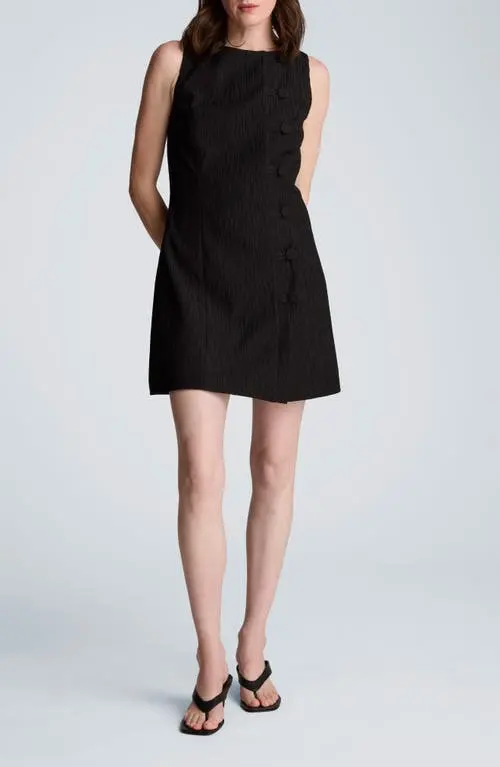 KENNETH COLE Texture Button Front Sleeveless Sheath Dress