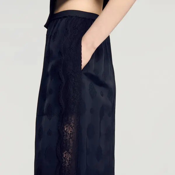 Sandro Fluid Paisley Jacquard Trousers