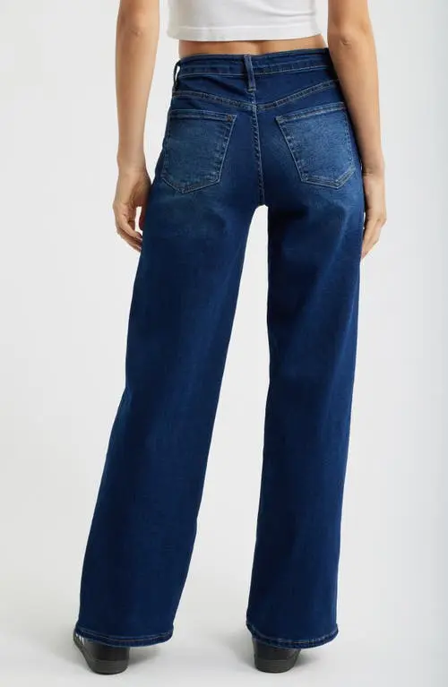 YMI High Waist Wide Leg Jeans In Dark Wash Denim