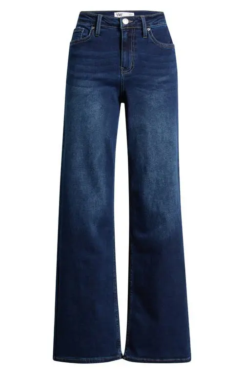YMI High Waist Wide Leg Jeans In Dark Wash Denim