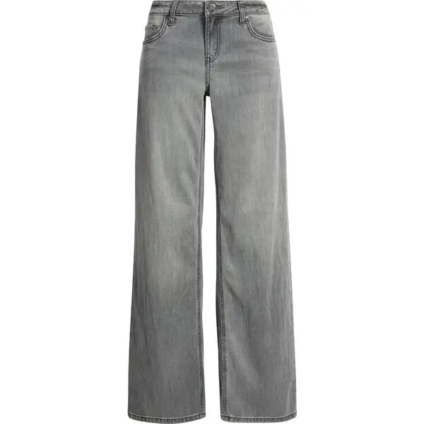 YMI Britney Low Rise Wide Leg Jeans - Grey