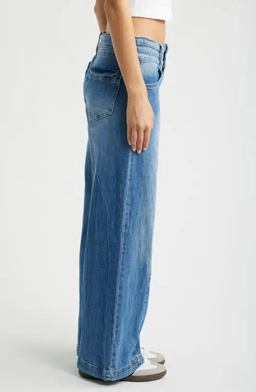 YMI Bella Triple Button Low Rise Wide Leg Jeans