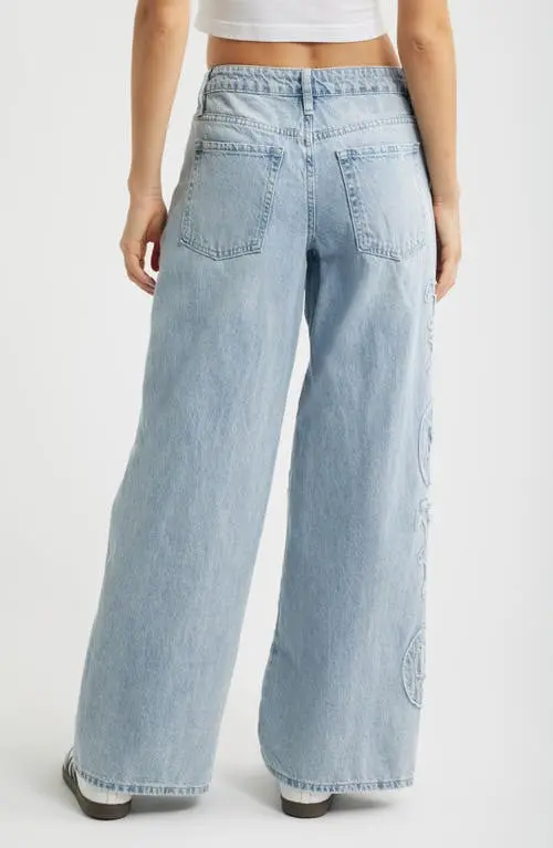 YMI Joey Super Wide Leg Jeans With Love Appliqu