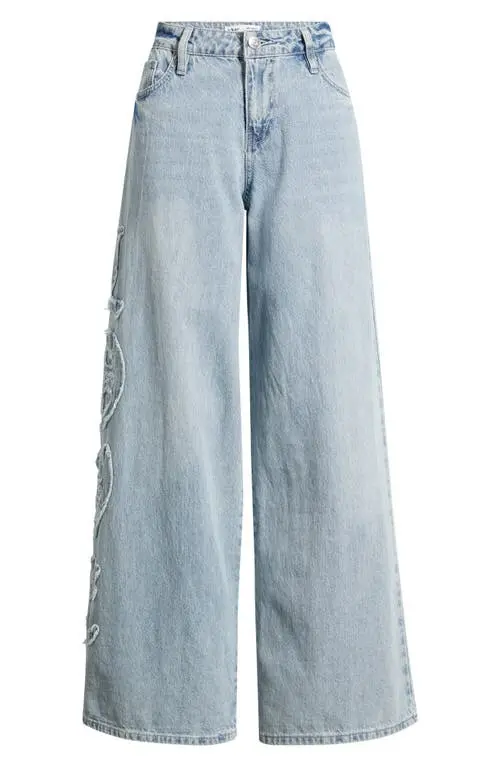 YMI Joey Super Wide Leg Jeans With Love Appliqu