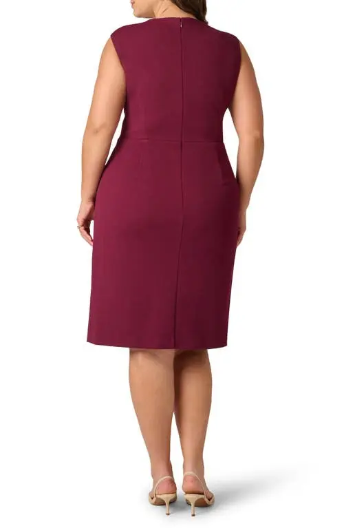 Adrianna Papell Sleeveless Bow Crepe Sheath Dress