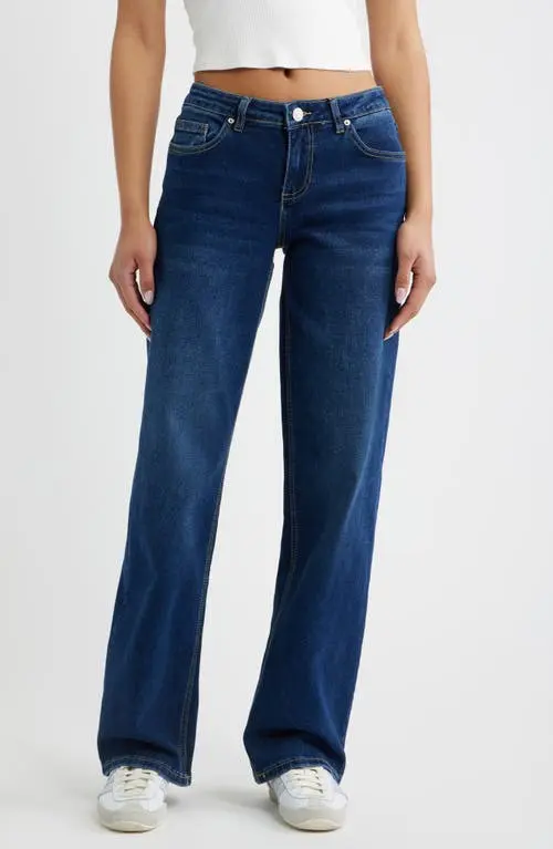 YMI Bella Star Pocket Wide Leg Jeans - Dark Blue