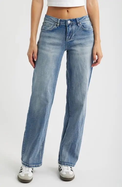 YMI Bella Star Pocket Wide Leg Jeans - Light Blue