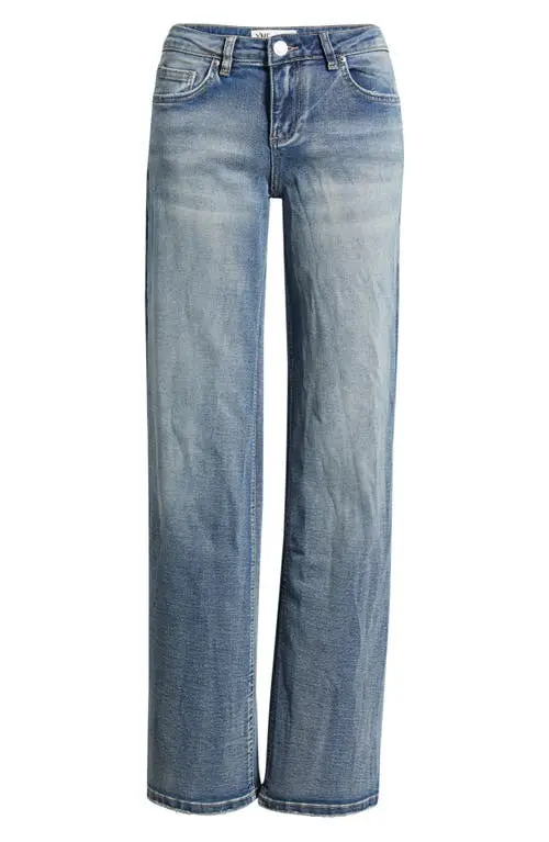 YMI Bella Star Pocket Wide Leg Jeans - Light Blue