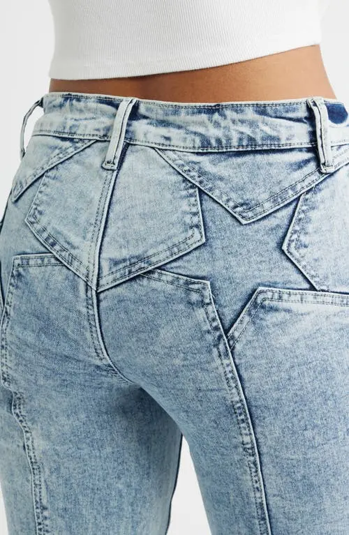 YMI Jessie Star Patch Mid Rise Bootcut Jeans