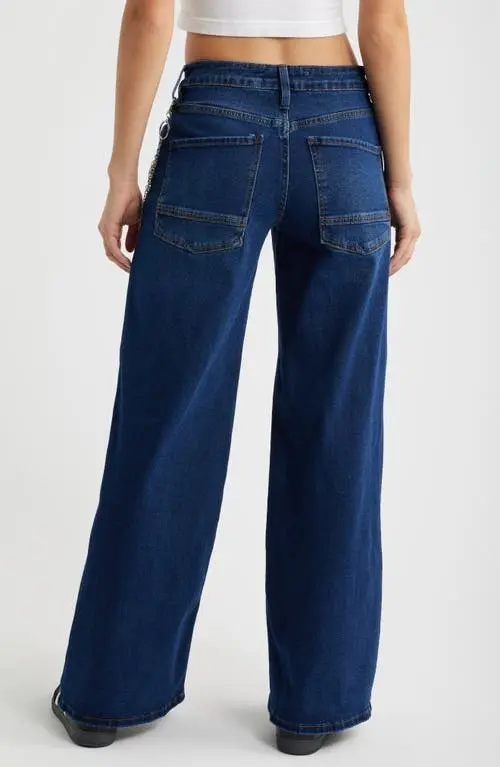 YMI Joey Baggy Wide Leg Jeans With Chain Accent
