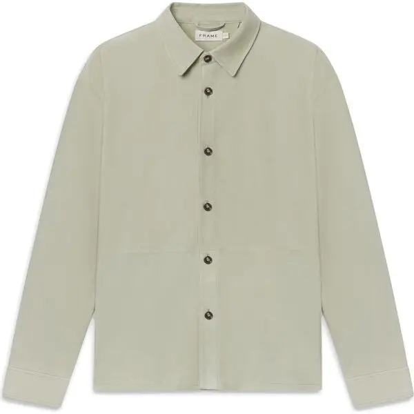 FRAME Suede Button-up Shirt - Moss Green