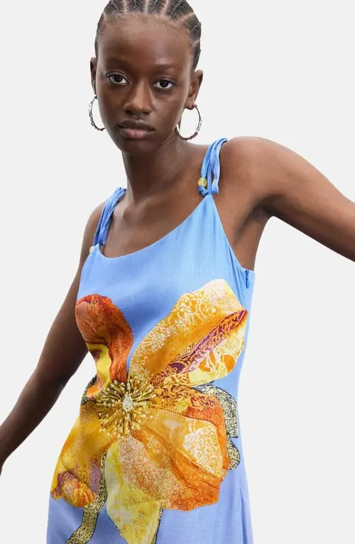 Desigual Embellished Tie Strap Maxi Dress